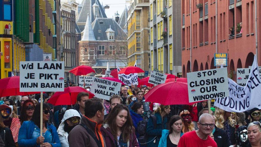 Amsterdam Prostitutes Protest Against Closure Of Sex Workers Windows